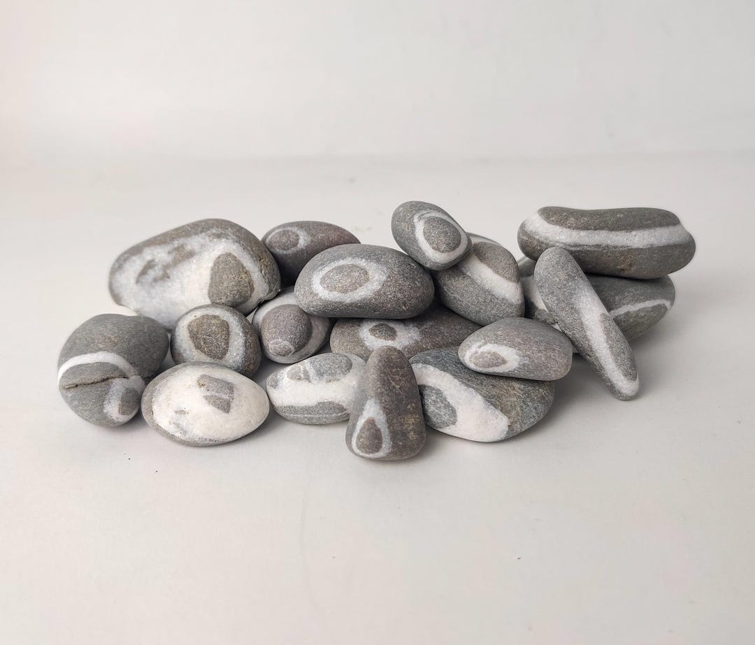 Set of 17 Unique Beach Wishing Rocks Full Circles, 1'' 2'' Genuine ...