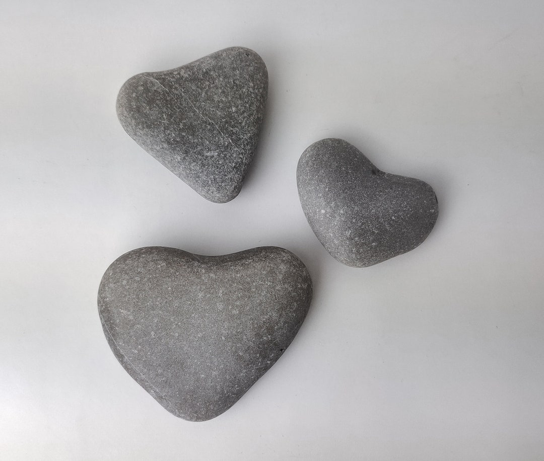 Set of 3 Extra-large Heart Shaped Beach Stones - Etsy