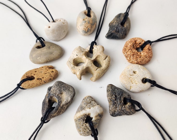 Set of 11 Unique Amulet Hag Stones, 3/4'' 1 1/4'' Genuine Holey Beach ...