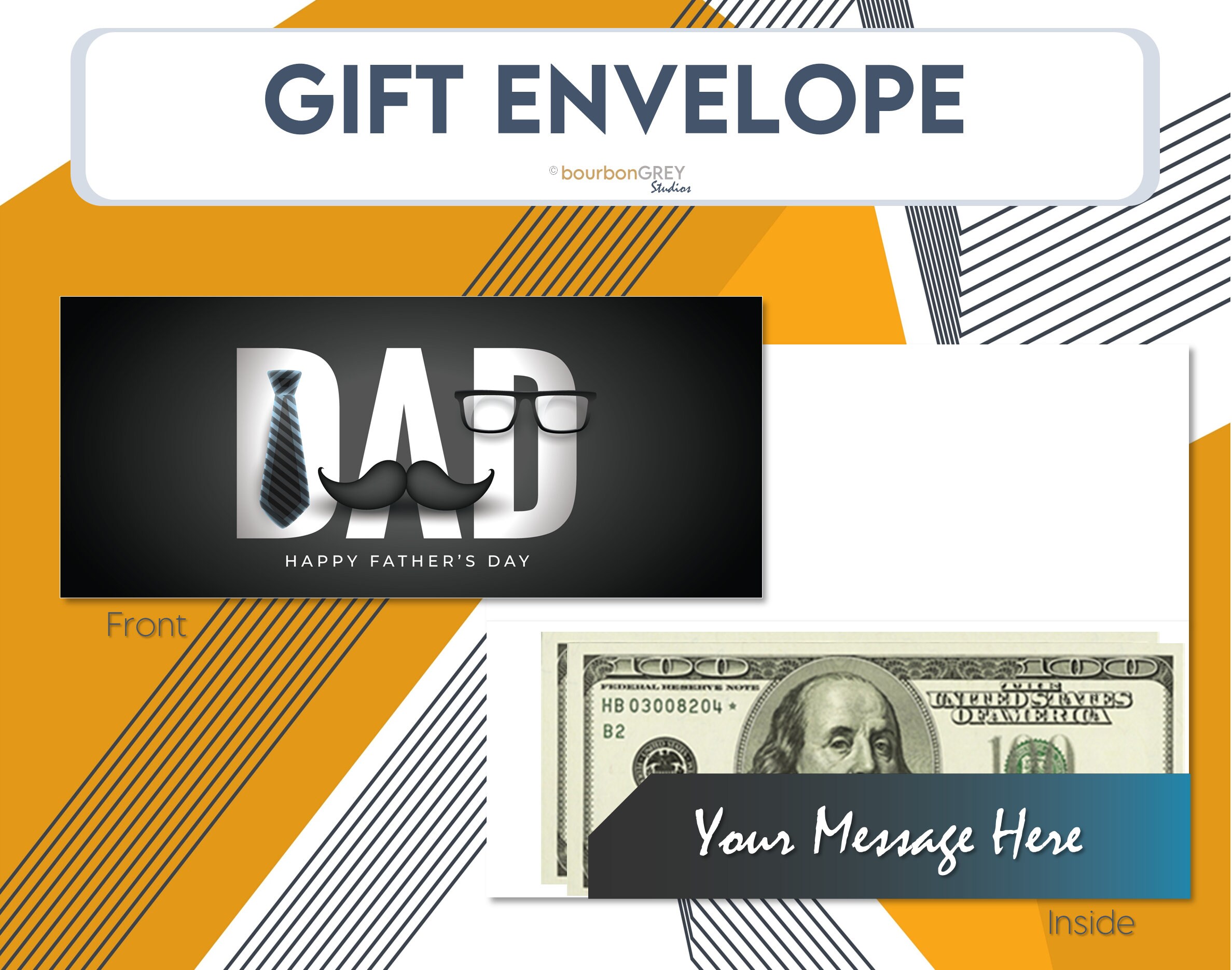 Printable HAPPY FATHER'S DAY Envelope • Instant Download • Digitally ...