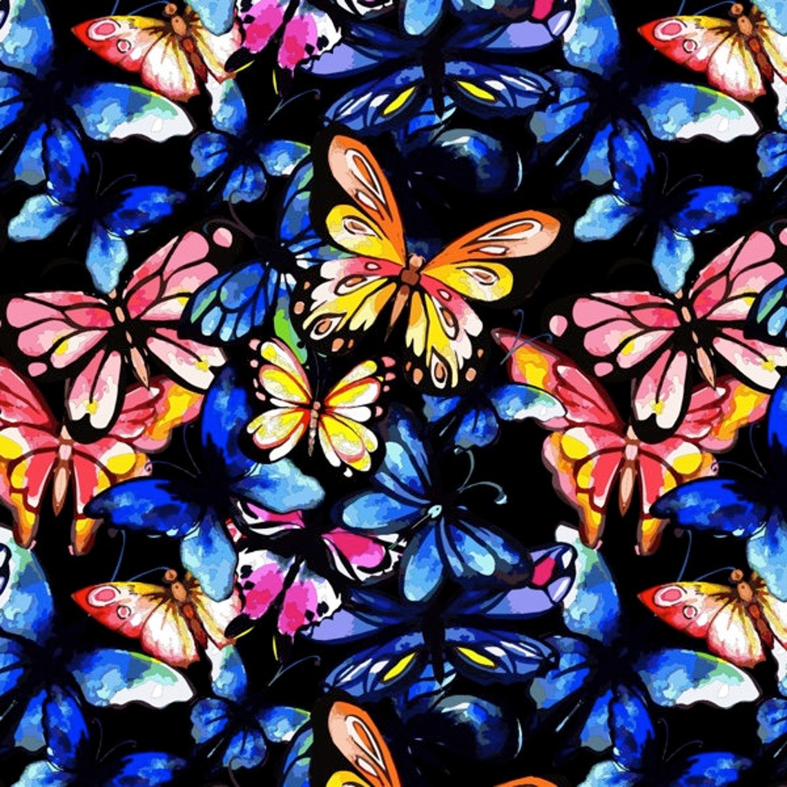 Beautiful Butterflies in Watercolor Waterproof Oxford - Etsy