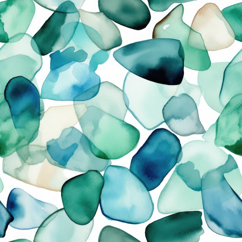 Sea Glass Watercolor - Etsy