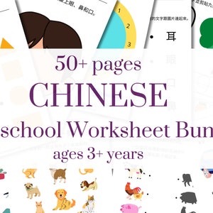 Mandarin Chinese Preschool Pre-k + Kindergarten Learning Bundle | 50 ...