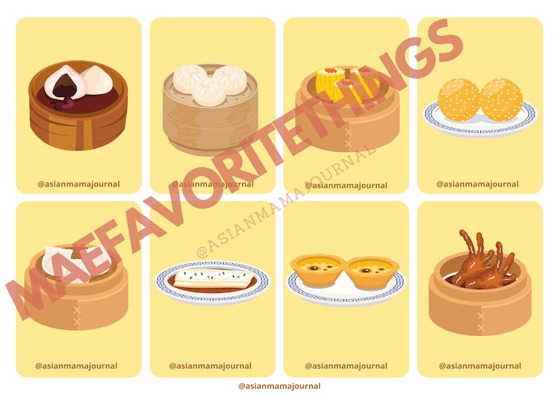 TRADITIONAL CANTONESE | Dim Sum Flash Cards | Card-sized Printable ...