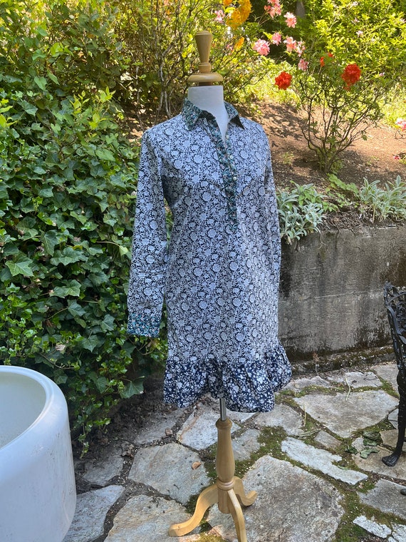 1970 summer calico floral romantic prairie style plea… - Gem