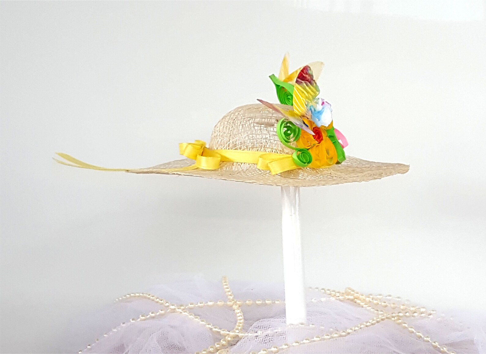 Sinamay Doll Hat With Quilled Accent - Etsy