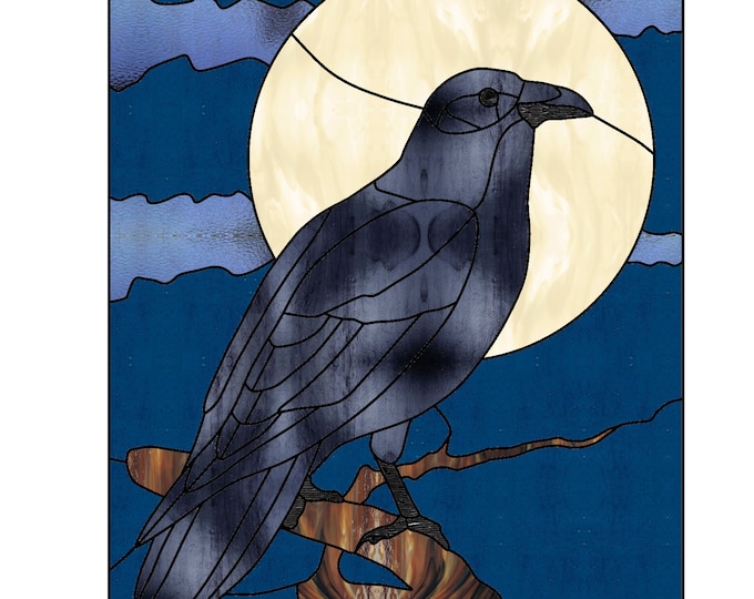Raven Stained Glass Pattern Digital Download - Etsy