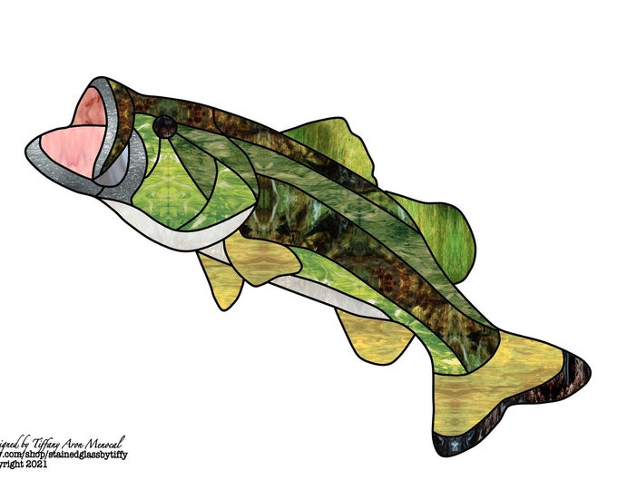 BASS • Lake Fish • Stained Glass Pattern • Digital Download - Etsy