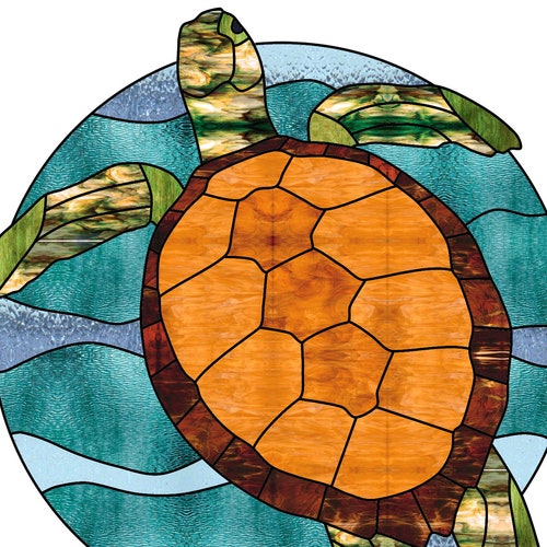 Sea Turtle Stained Glass Pattern Digital Download - Etsy