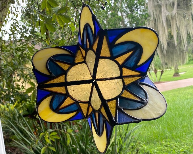 Sun and Moon Spinner Stained Glass - Etsy