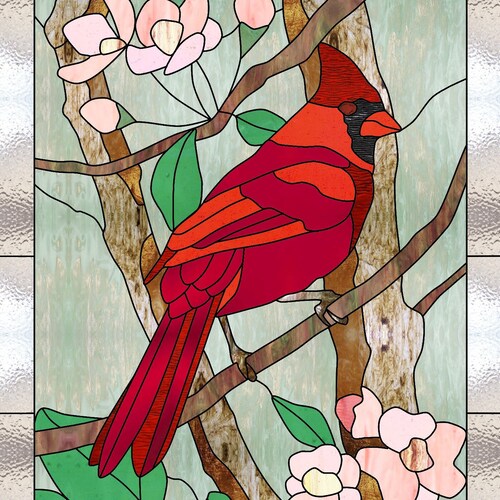 Cardinal Bird Stained Glass Pattern Digital Download - Etsy