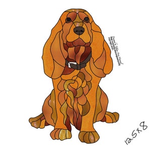 Cocker Spaniel Dog Stained Glass Pattern Digital Download - Etsy