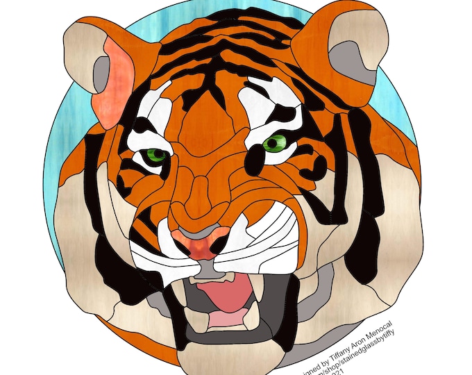 Tiger Stained Glass Pattern Digital Download - Etsy