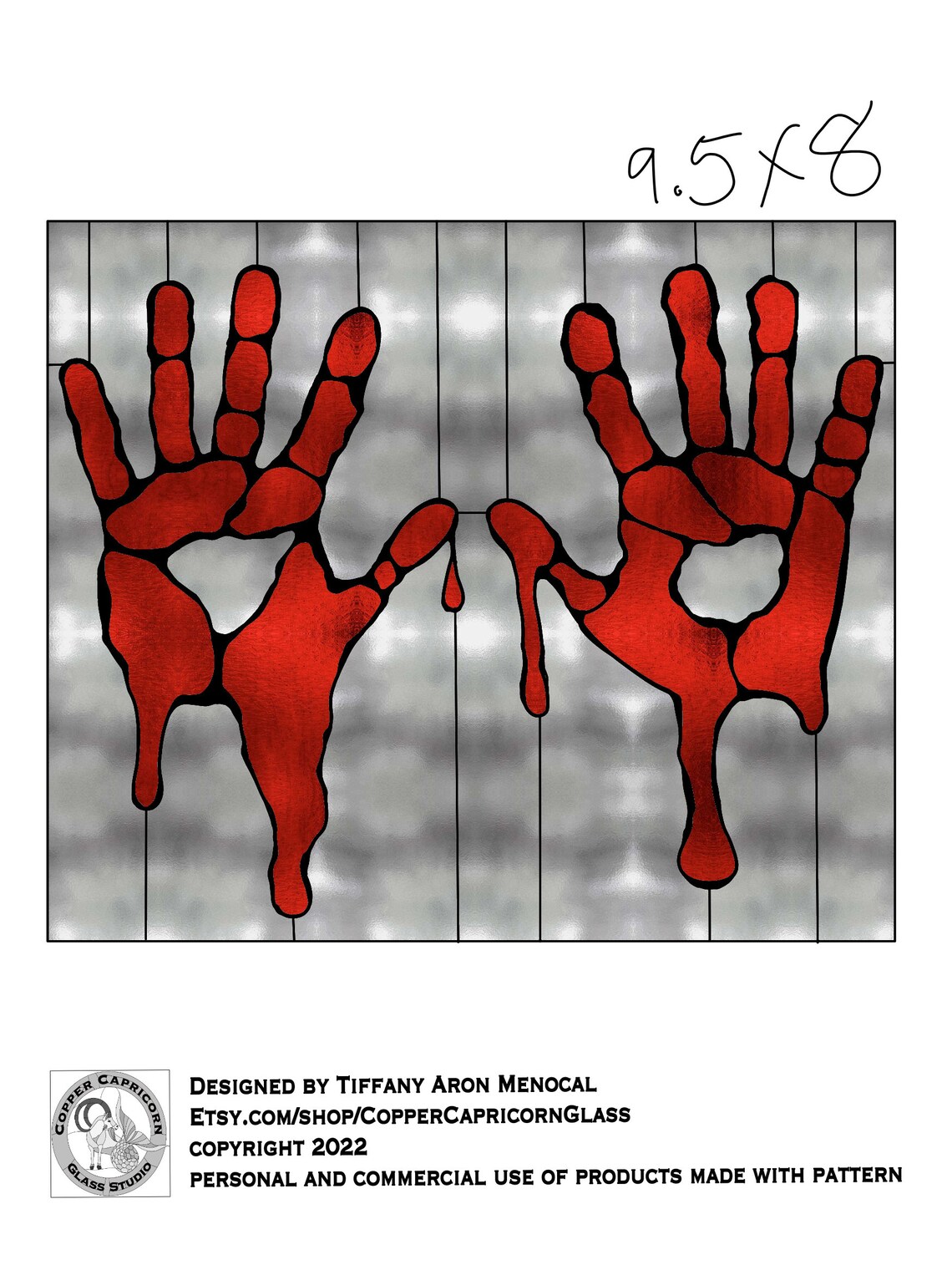 Bloody Hand Print Stained Glass Pattern Digital Download - Etsy