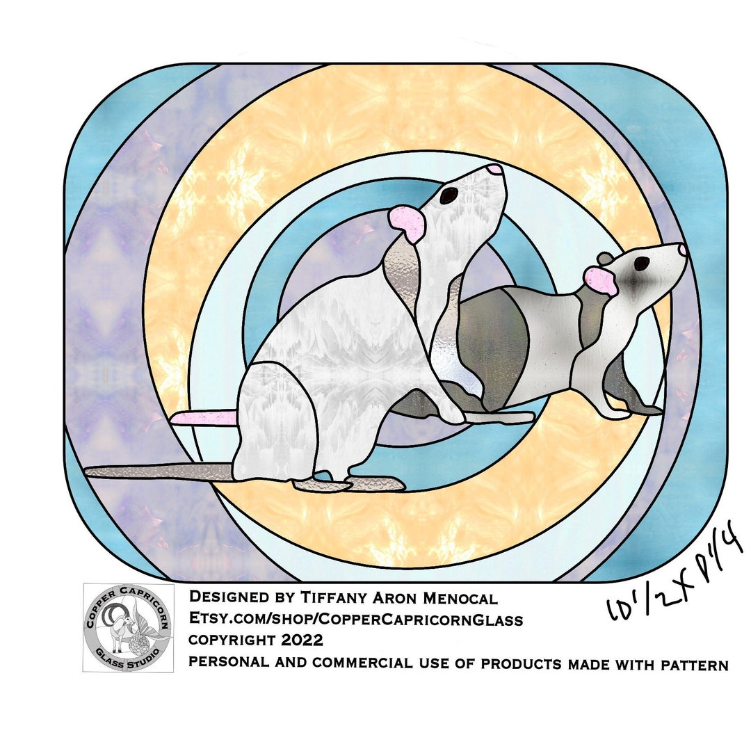 Rats Stained Glass Pattern Digital Download - Etsy