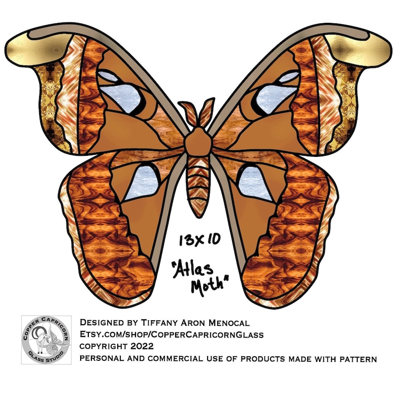 Atlas Moth Stained Glass Pattern Digital Download - Etsy