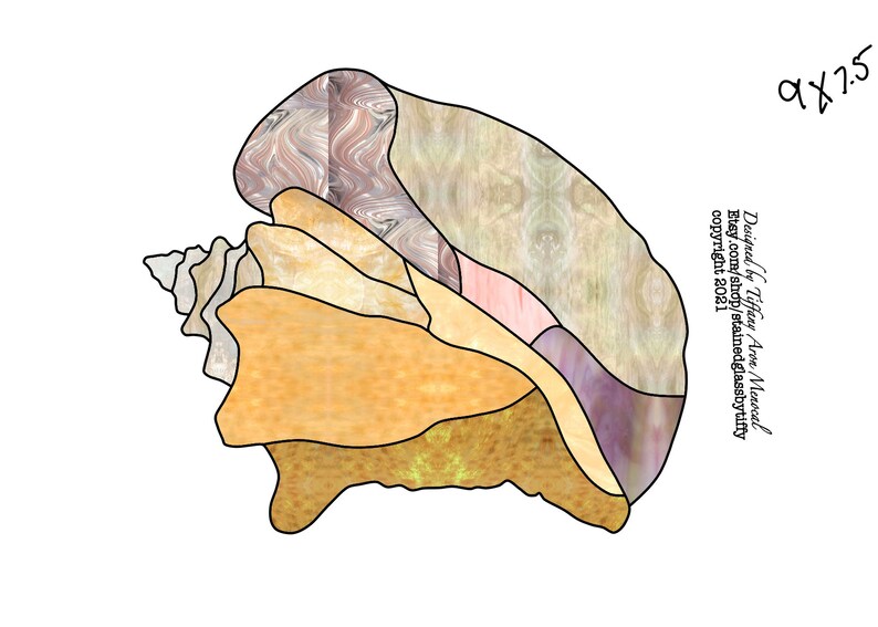 Conch Shell Stained Glass Pattern Digital Download - Etsy Ireland