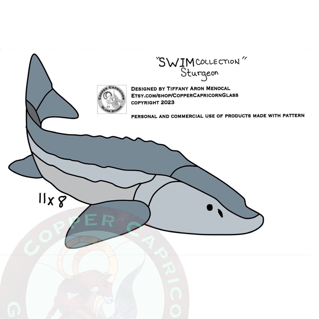 STURGEON • Fish • Stained Glass Pattern • Digital Download - Etsy