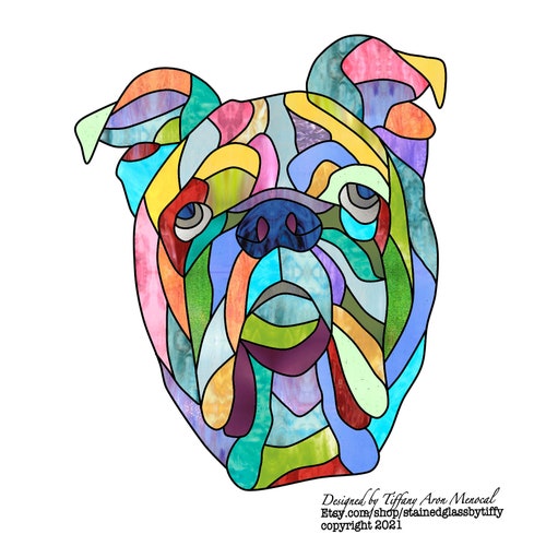 Chocolate Lab Dog Stained Glass Pattern Digital Download | Etsy