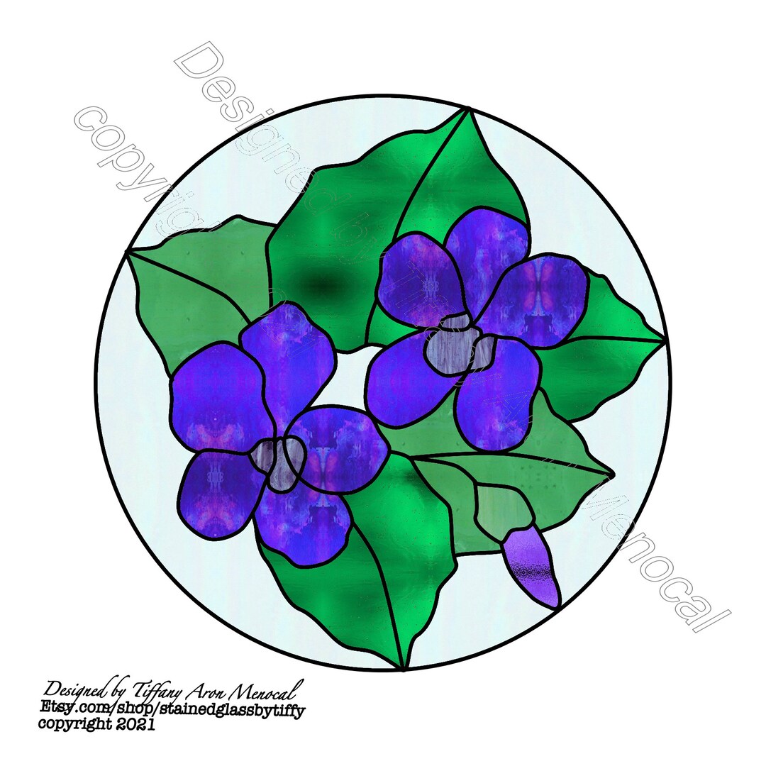 VAIN VIOLETS • Flower • Stained Glass Pattern • Digital Download - Etsy