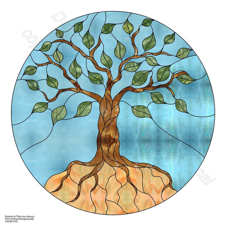 Tree of Life Stained Glass Pattern Digital Download - Etsy