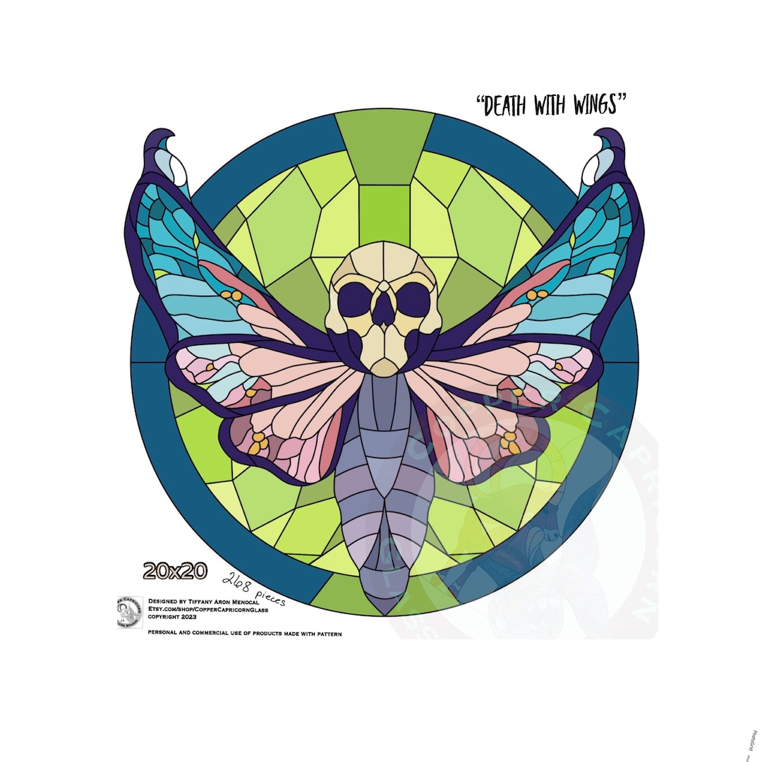 MOTH • Death Head Moth• Stained Glass Pattern • Digital Download - Etsy