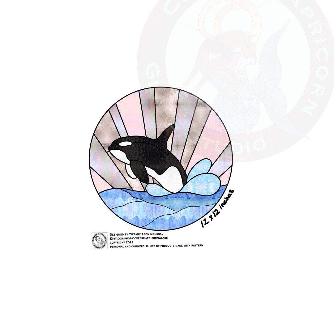 Orca Stained Glass Pattern Digital Download - Etsy
