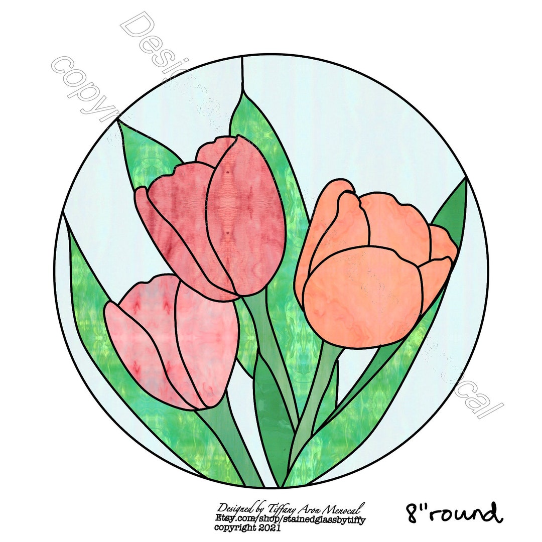 TULIPS • Flower • Stained Glass Pattern • Digital Download - Etsy