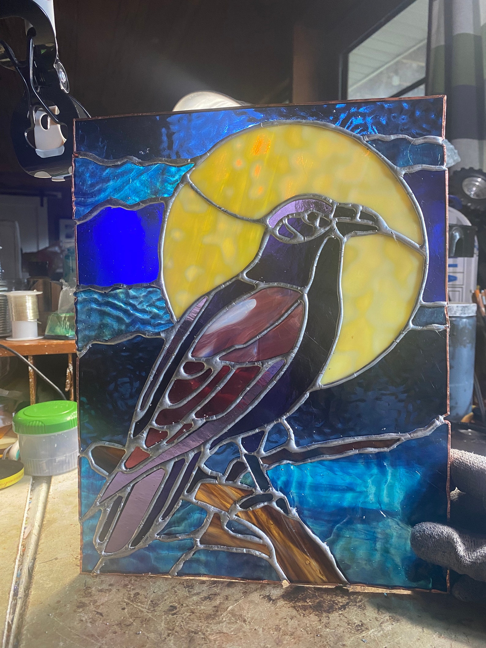 Raven Stained Glass Pattern Digital Download - Etsy