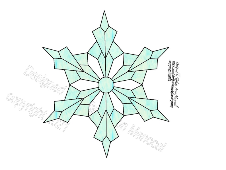 Snowflake 3 Pack Set 2 Stained Glass Pattern Digital Download - Etsy