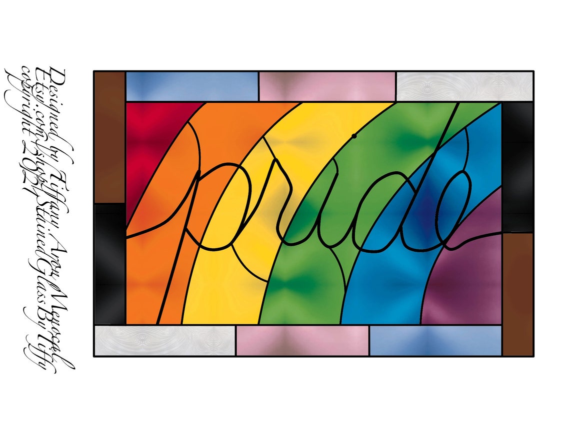LGBTQ Pride Stained Glass Pattern Digital Download Rainbow - Etsy