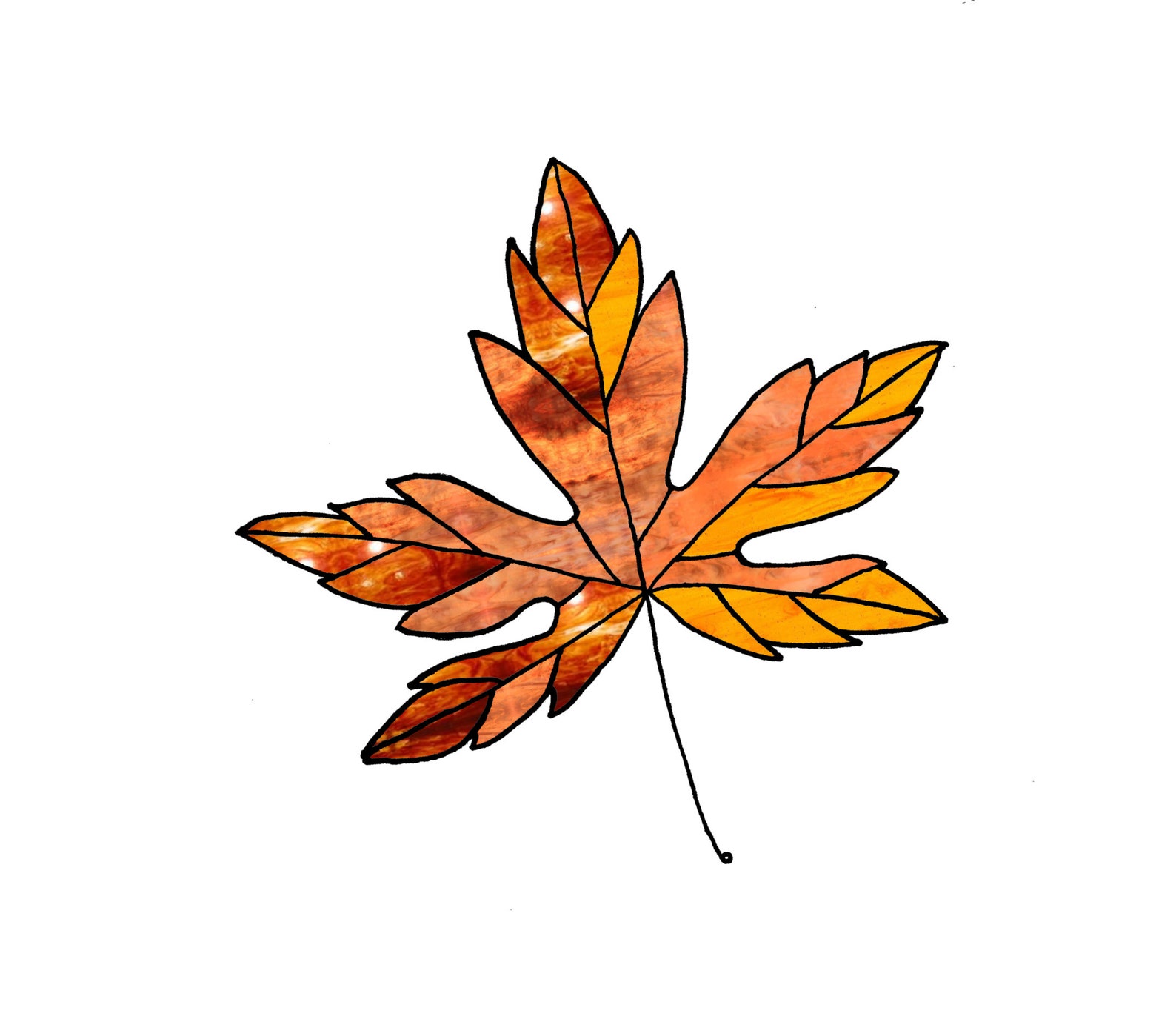 Maple Leaf Stained Glass Pattern Digital Download | Etsy