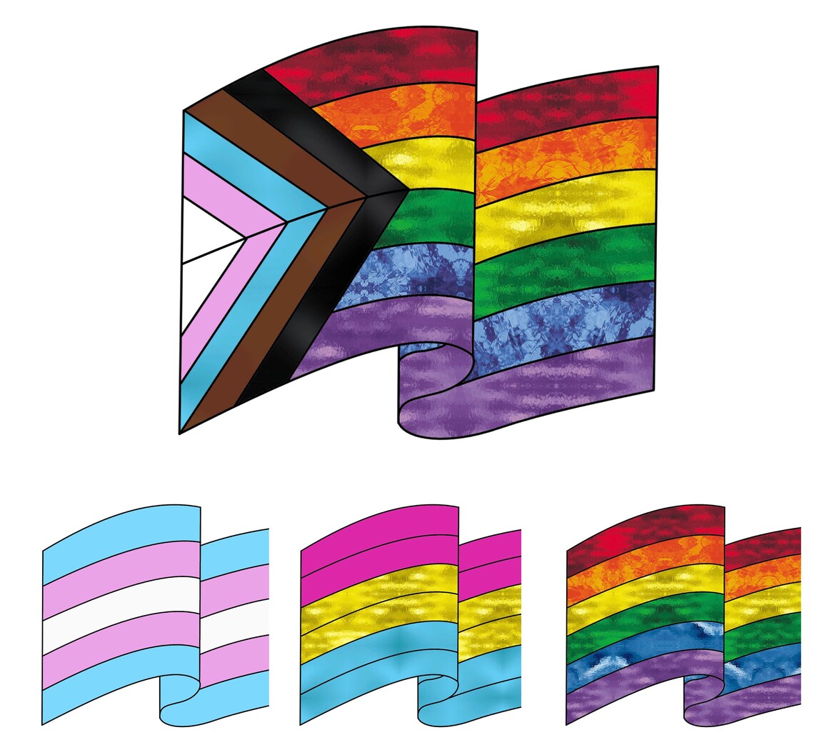 LGBTQ Pride Flag Collection Stained Glass Patterns Digital - Etsy