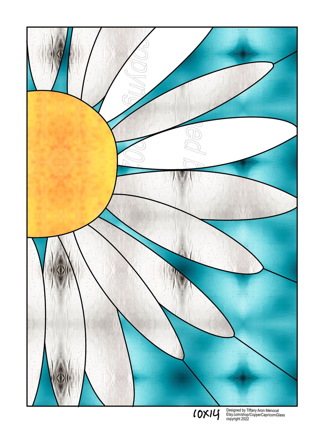 DAISY • Flower • Stained Glass Pattern • Digital Download - Etsy