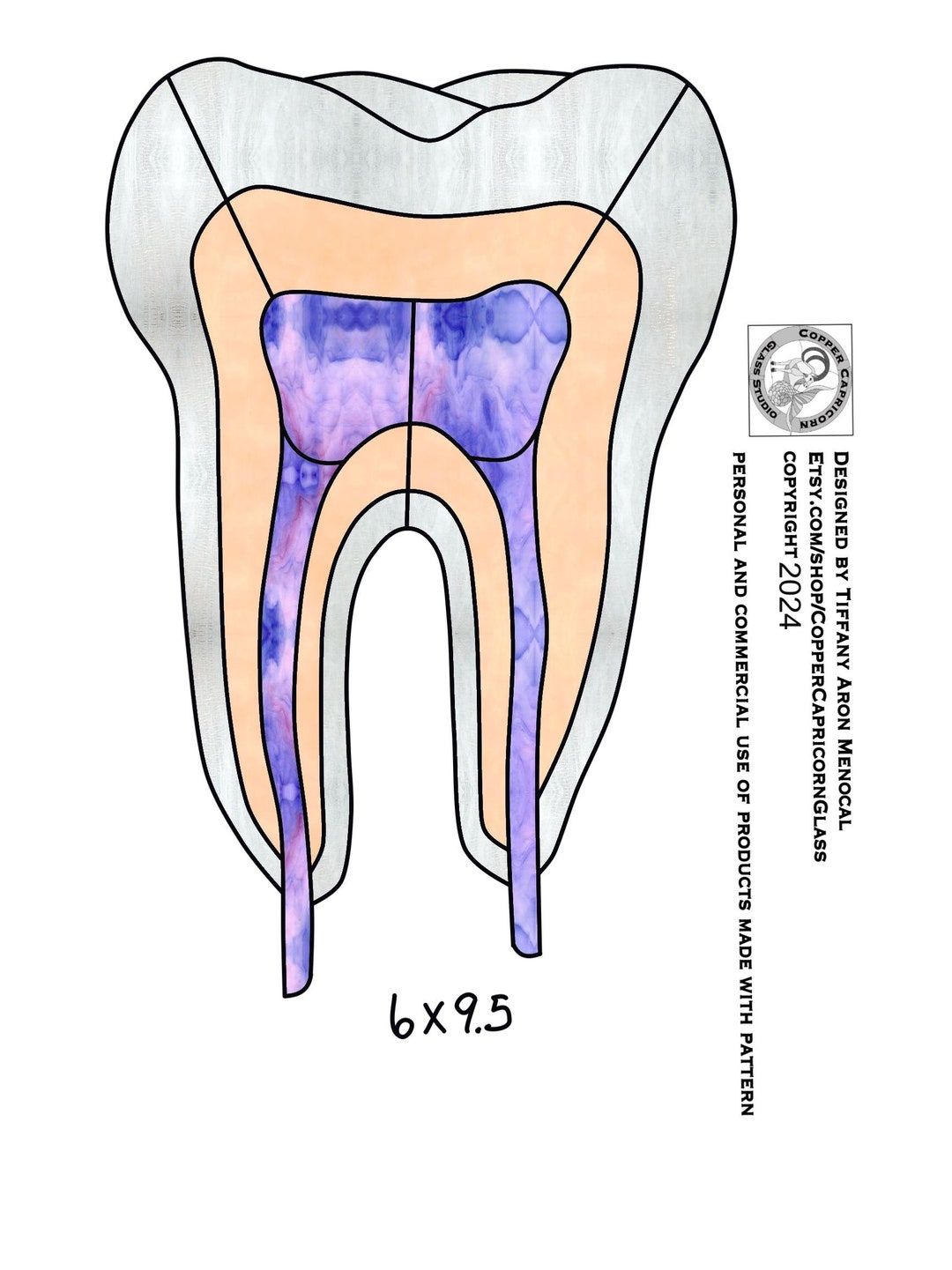 TOOTH• Anatomical Molar • - Stained Glass Pattern • Digital Download - Etsy