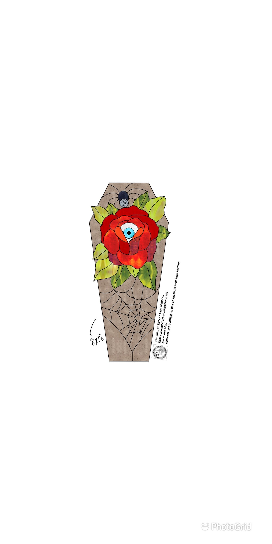 Coffin Eye Ball Rose Stained Glass Pattern Digital Download - Etsy
