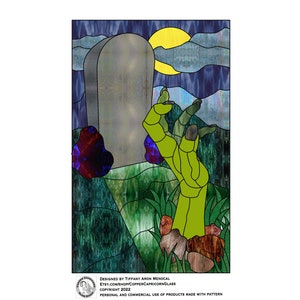 Zombie Hand Stained Glass Pattern Digital Download - Etsy