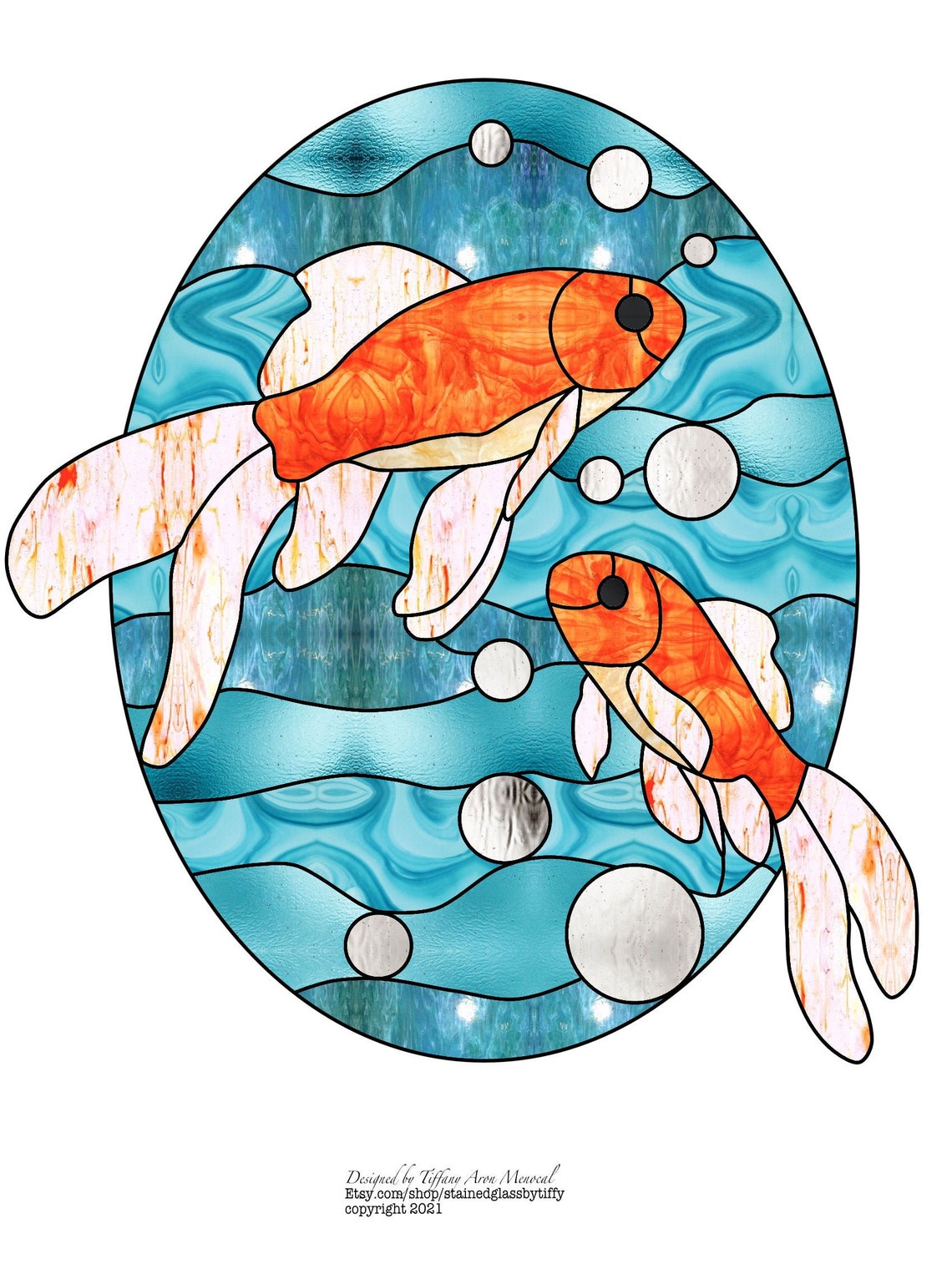 Goldfish Stained Glass Pattern Digital Download - Etsy