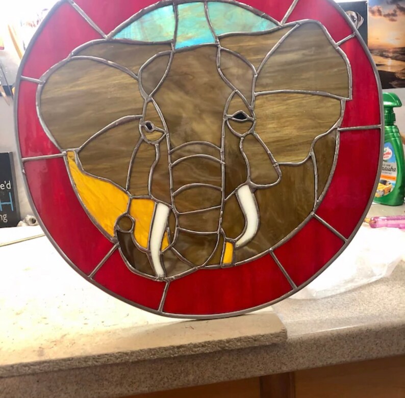 Elephant Stained Glass Pattern Digital Download - Etsy