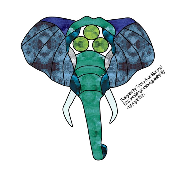 Elephant Stained Glass Pattern Digital Download | Etsy