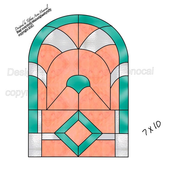 Art Deco Design Stained Glass Pattern Digital Download | Etsy
