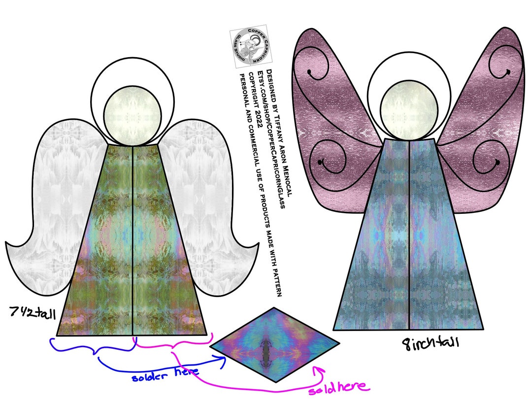 Angel Tea Light 3D Two Designs Stained Glass Pattern Digital Download ...