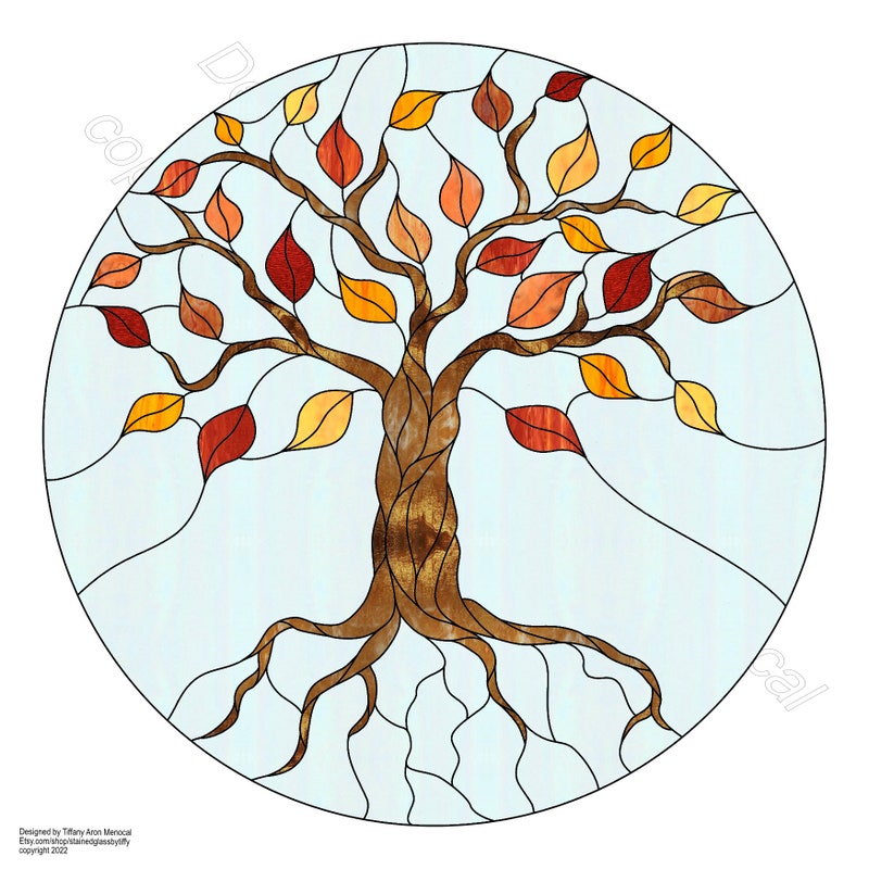 Tree of Life Stained Glass Pattern - Etsy