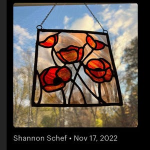 POPPY FIELD • Poppies Poppy Flower • Stained Glass Pattern • Digital ...