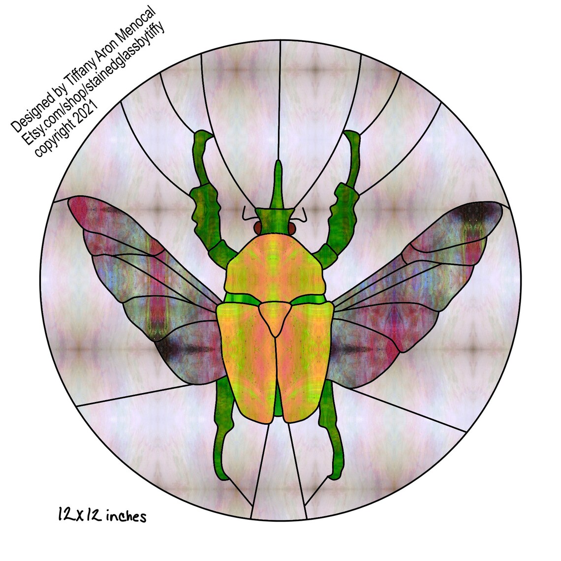 Beetle Stained Glass Pattern Digital Download - Etsy