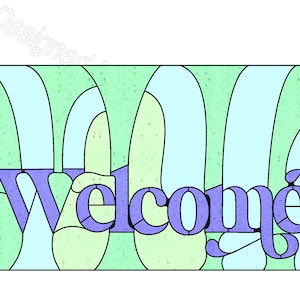 Welcome Sign Stained Glass Pattern Digital Download Retro - Etsy