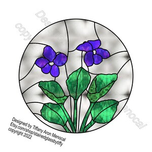 VIOLETS • Flower • Stained Glass Pattern • Digital Download - Etsy