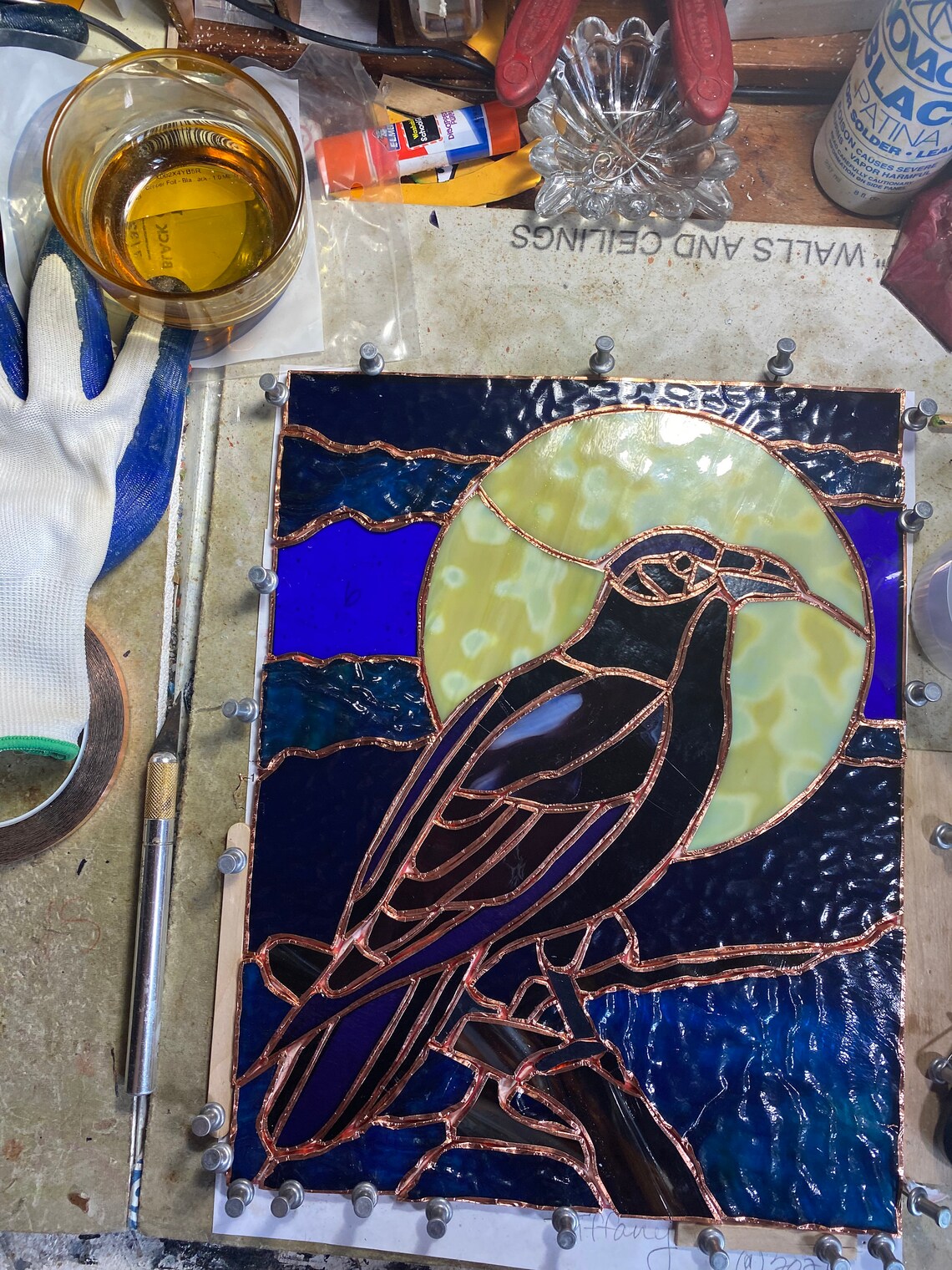Raven Stained Glass Pattern Digital Download - Etsy