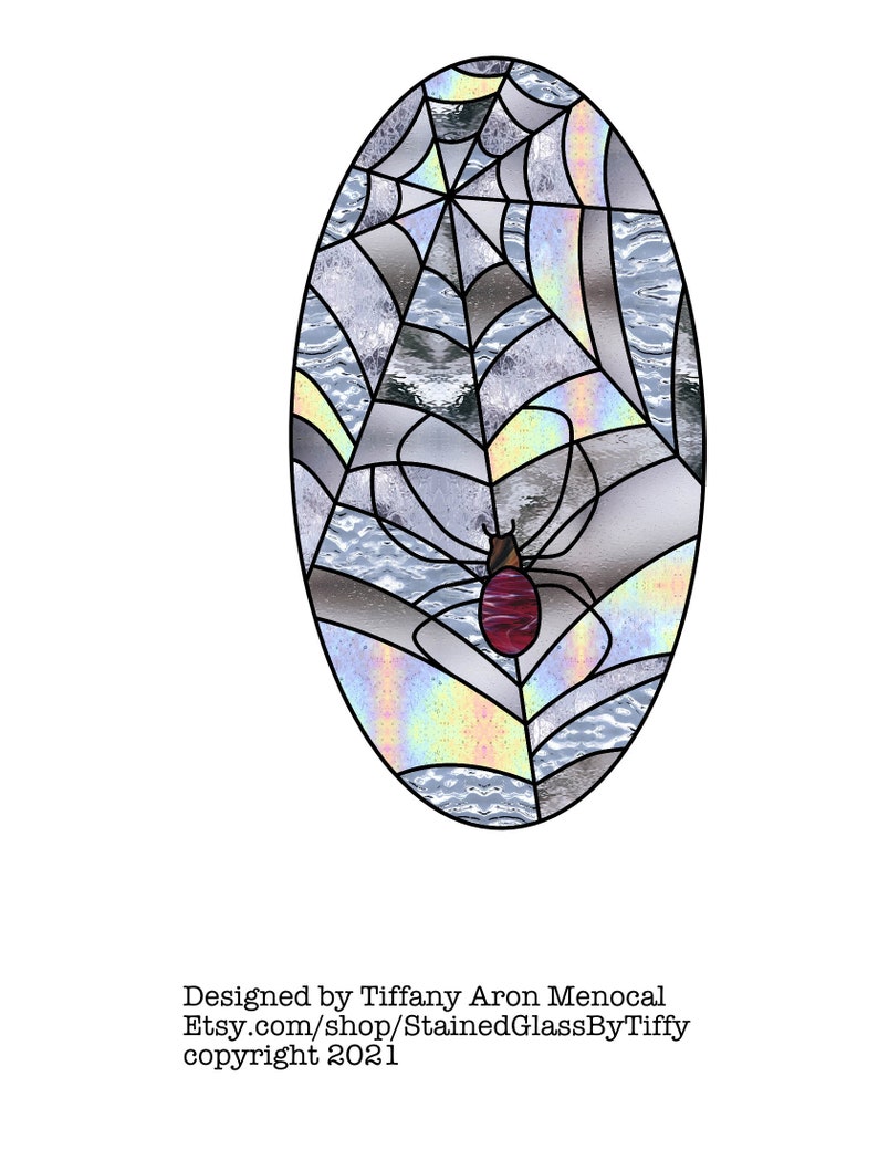 Spider Web Stained Glass Pattern Digital Download Orb Weaver Spider - Etsy