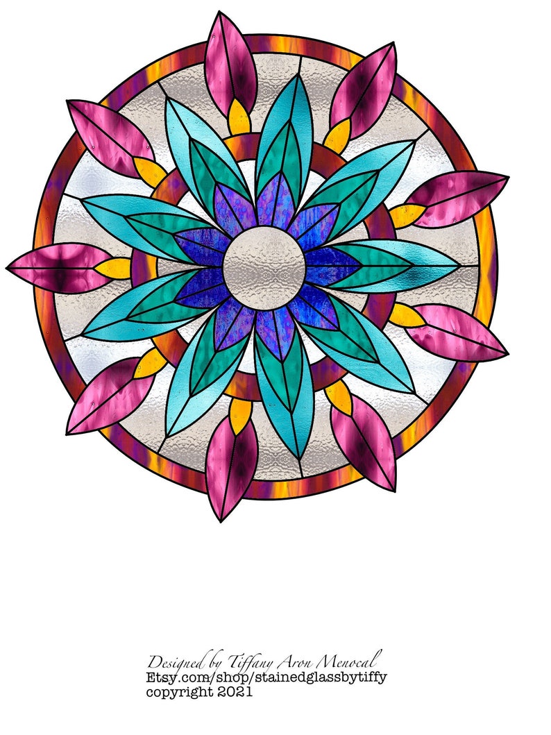 Geometric Mandala Stained Glass Pattern Digital Download - Etsy